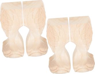 DOITOOL 4 St&uuml;ck Holz m&ouml;belf&uuml;&szlig;e Vintage Geschnitzte Tisch Sofabeine aus Robustem Holz f&uuml;r Kommode Couch Ersatz Stabile M&ouml;belbeine mit Flachem Boden