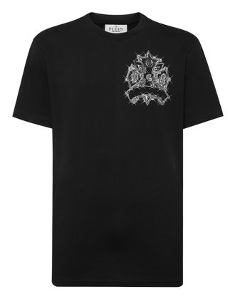 Philipp Plein Round Neck T-Shirt Vintage Crest And Skull