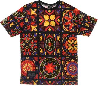 Dolly Noire Rotes Majolika-Muster Kurzarm-Tee - - Tops - Herren - Mehrfarbig - S