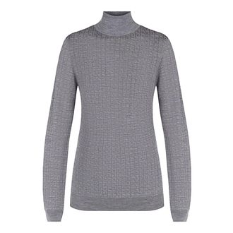 Elisabetta Franchi Wollpullover mit Mikro-Logo - - Knitwear - Damen - Grau - S