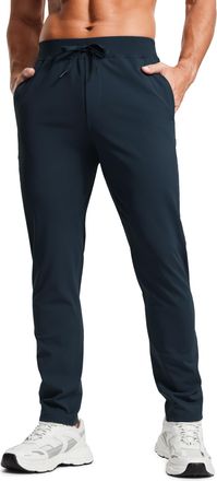 CRZ YOGA Herren Leicht Joggerhose Slim Fit Casual Jogger Sporthose Freizeithose Trainingshose mit Taschen - 76cm Echte Marine XXL