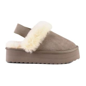 Colors Of California Platform Sheepskin Pantoufle Color Tau, Size 41 EU Tau 41