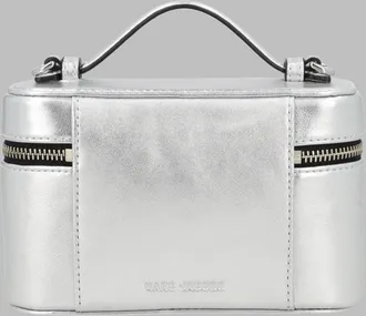 Marc Jacobs Womens Handbag Vanity Scene Silver Cow Leather Handbags Hand Bags