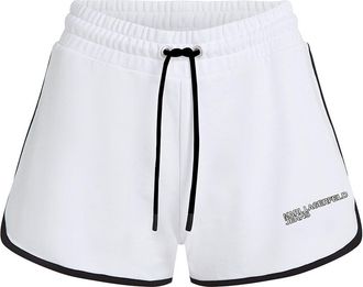 Karl Lagerfeld Karl Lagerfeld Jeans Binding Sweat Short, Women, White, Shorts