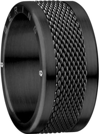 Bering Unisex Ring in schwarz - Arctic Symphony Collection aus Edelstahl - Arve 6