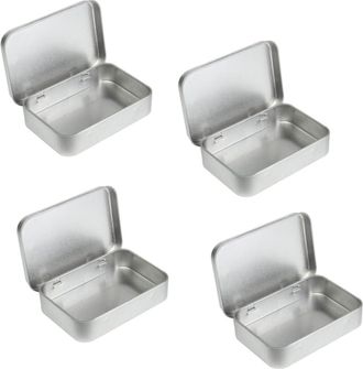 Garneck 24stücke Mini-rechteckige Leere Dosen Aus Metallblech Tragbare Boxen Kleine Aufbewahrungsboxen Für Pfefferminzbonbons Süßigkeiten Und Schönheitsproduk