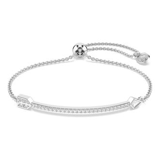 Swarovski Idyllia Armband, Verschiedene Schliffe, Pfeil, Wei&szlig;, Rhodiniert