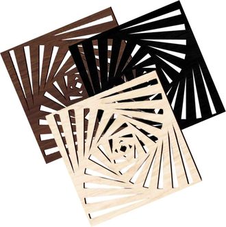 Valiclud 3 Stück Teiliges Geometrisches Holz Wandpaneele Rustikale Holzwanddeko mit Hohlem Design Stabiles und Einfach zu Installierendes Holz Wandbild für Woh