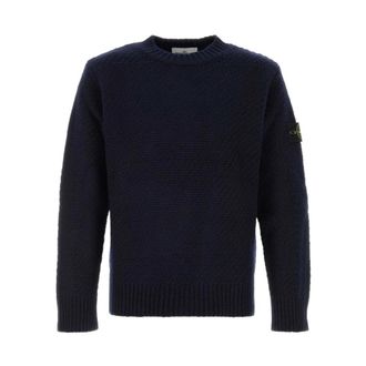 Stone Island Pullover mit Applikation - - Knitwear - Herren - Blau - M