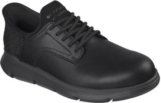 Skechers Garza CarlynSneaker f&uuml;r Herren, freih&auml;ndig, Schwarzes Leder, 47.5 EU