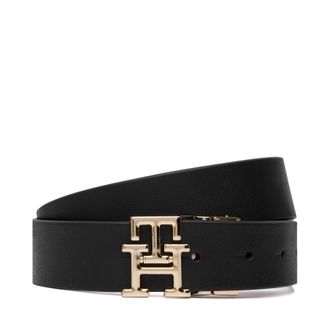 Tommy Hilfiger G&uuml;rtel Tommy Hilfiger Th Logo Rev 3.0 Pebble AW0AW18691 Schwarz