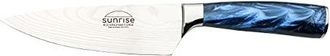 Rockingham Forge Kochmesser, Sunrise Kollektion, 15cm, 6 Zoll, Blauer Harzgriff, Klinge aus Rostfreiem Stahl, Edelstahl, Geschenkverpackung, RF-2107BL