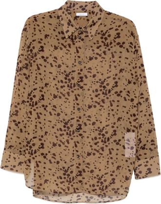 Ferragamo Gemustertes Hemd - Braun