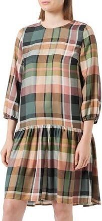 s.Oliver Robe &agrave; Carreaux pour Femme Noir Taille 42, Noir, 44