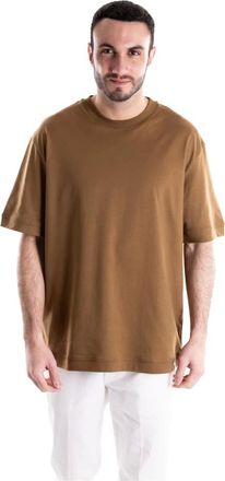Paolo Pecora Homme, Tops, Brun, Taille: L T-shirt basique