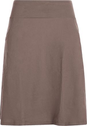 vishes Alternative Bekleidung - Rock Damen Knielang Bio Baumwolle Breiter Bund Jersey R&ouml;cke Basic Khaki 38