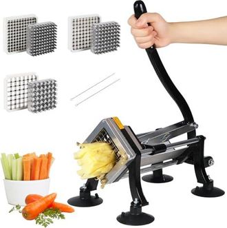 Anatole Coupe-Frites Professionnel avec 8mm 10mm 12mm Lames en Acier Inoxydable Trancheuse de L&eacute;gumes Manuel Coupe Pommes de Terre Frites Commerciale pour Oig