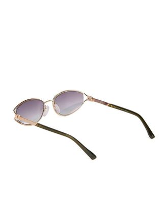 Ana Hickmann Womens Sunglasses Gold-Green Metal Eyewear - Gold/green