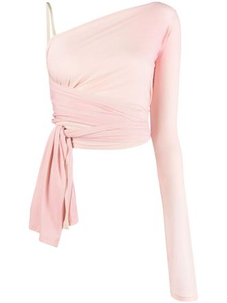 Maison Margiela haut crop à design asymétrique - Rose