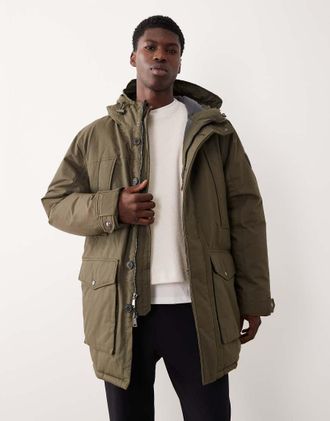 Polo Ralph Lauren Lennox - Isolierter Parka aus Baumwoll-Twill in Dunkelgrün mit Kapuze