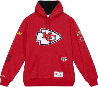 Mitchell & Ness NFL Team Origins Fleece Kapuzenpullover - Kansas City Chiefs, Gr&ouml;&szlig;e XL, Herren, Frauen, Kinder, Unisex, Fr&uuml;hling, Sommer, Herbst, Winter