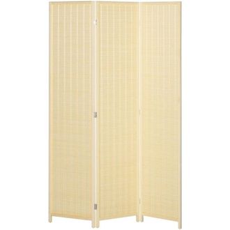 HOMCOM Homcom - Paravent interieur en bois 3 panneaux 135 x 180 cm s&eacute;parateur de pi&egrave;ce pliable bois naturel