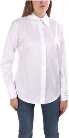 Elisabetta Franchi Femme, Blouses et Chemises, Blanc, Taille: 44 FR Chemise Cropped
