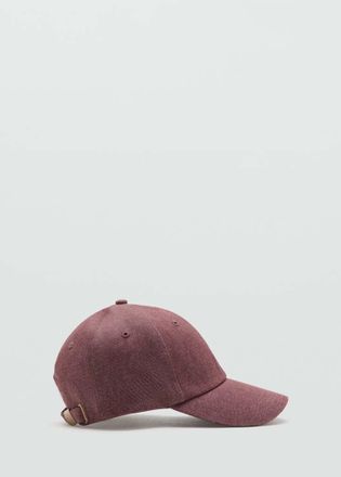 Mango Casquette coton visi&egrave;re grenat - Femme - Taille unique - MANGO