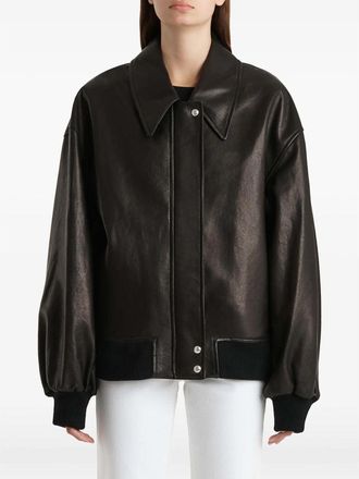 Khaite Lambskin Leather Jacket - Black