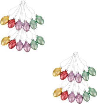 BESPORTBLE Ostereier-Dekoration 12er Set Bunte Glas-Osterei H&auml;ngeornamente F&uuml;r Osterkorb Baum Dekoration Und Festliche Anl&auml;sse - Ideal F&uuml;r Ihre Osterfeier Zuhaus