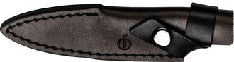Forged Klingenschützer, Universalmesser von 13cm, Aus braunem Leder, Mit Druckknopfverschluss