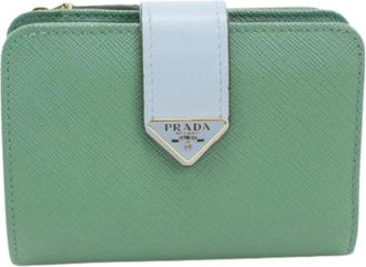 Prada Portefeuille bi-pli vintage doccasion - Femme - Pre-owned - Vert - Taille: ONE Size