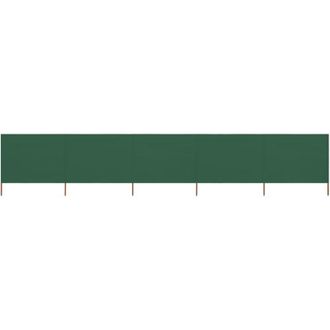 vidaXL Paravent 5 panneaux Tissu 600 x 160 cm Vert