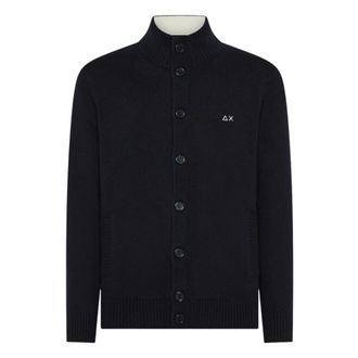 Sun 68 Cardigan mit Kn&ouml;pfen - - Knitwear - Herren - Blau - L