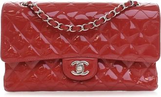 Chanel 2009-2010 mittelgroße Classic Double Flap Schultertasche - Rot