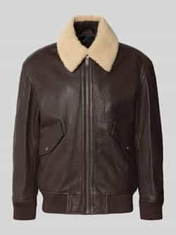 Boss Orange by Hugo Boss Regular Fit Lederjacke aus reinem B&uuml;ffelleder Modell Jopeak