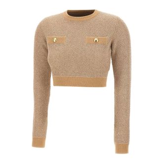 Elisabetta Franchi Knit Top with Sequins - - Knitwear - Damen - Gelb - S