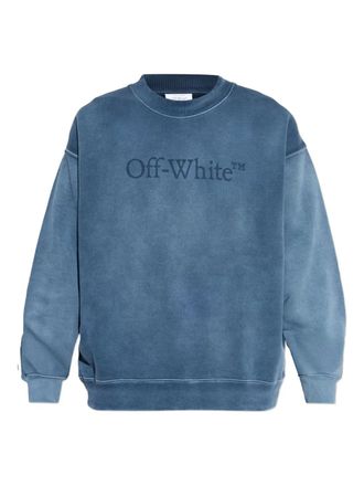 Off-white sweat &agrave; d&eacute;tail de logo - Bleu