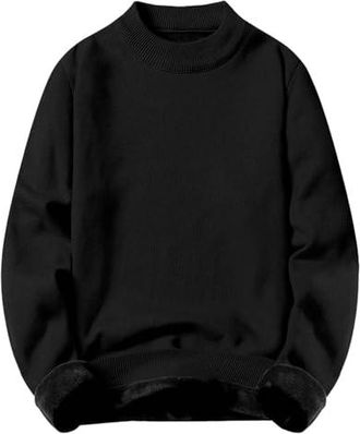 Generic JIANROU Pull Chaud Homme Manches Longues Pullover Sweater,Col Roule Fin Pull Plaid Pas Cher Pull De Noel Pas Chere Col Roul&eacute; en Cachemire Sweat Laine 