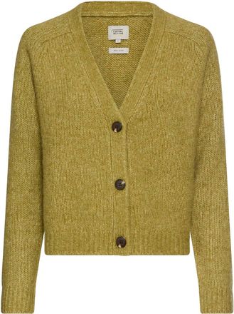 Camel Active Damen Strickjacke mit Raglan&auml;rmeln und Knopfverschluss Oliv, Womenswear-M