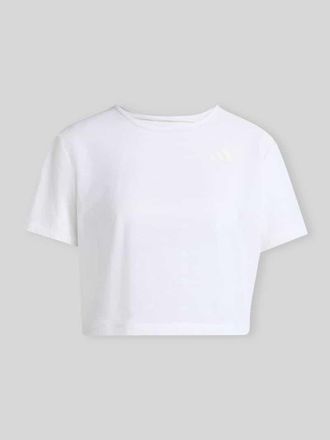 adidas Cropped Fit Sport-T-Shirt mit Logo-Pr&auml;gungen