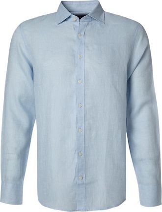 Bugatti Herren Hemd blau Leinen