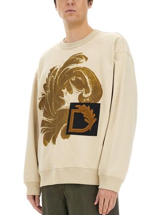 Dries Van Noten Cotton Print Sweatshirt - Beige