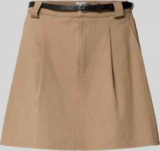 Jake*s Casual Minirock aus reiner Baumwolle mit Bundfalten