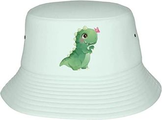 Generic Unisex Chapeau de Plage Un Adorable Dinosaure Vert Joue avec des Papillons Chapeaux de Soleil de Plage Anti-UV Beach Sun Hat pour Randonnée Voyage act