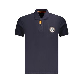 Napapijri Polo-Shirt mit Kontrastierenden Details und Fettem Druck - - Tops - Herren - Blau - S