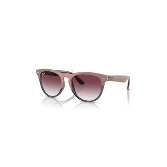 Ray-Ban Iris Sonnenbrillen Beige Auf Grau Transparent Fassung Violett Glas 54-18