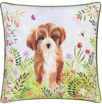 Evans Lichfield Daisy Hill Charlie bedrucktes Kissen mit Polyesterfüllung - Mehrfarbig/Grün - 45 x 45 cm