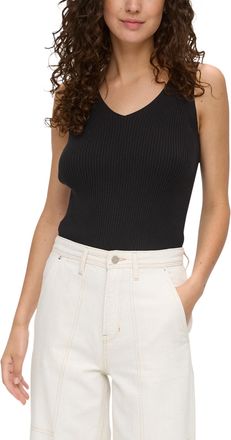 s.Oliver Geripptes Stricktop aus Viskosemix im Slim Fit