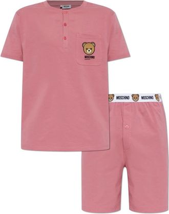 Moschino Homme, V&ecirc;tements de nuit et de d&eacute;tente, Rose, Taille: 2XL Ensemble de pyjama deux pi&egrave;ces avec logo